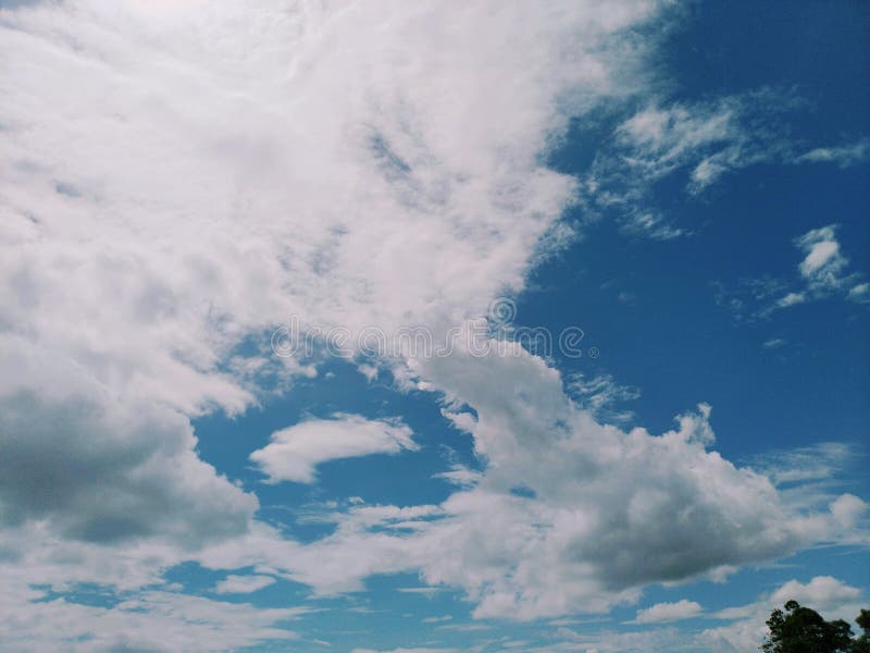 Cute blue sky stock photo. Image of blue, cloud, beautiful - 266583730