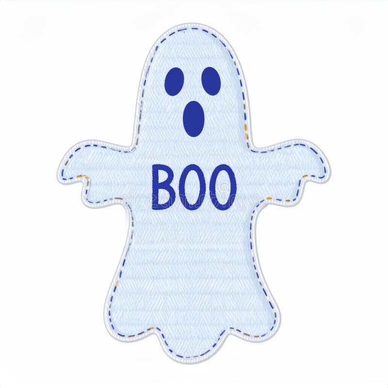 Cute Blue Stitched Ghost Halloween Cartoon Illustration Stock ...