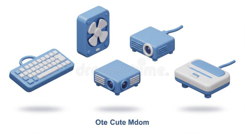Cute Blue Tech Gadgets stock illustration. Illustration of digital ...