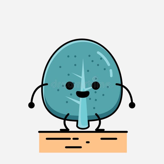Cute Blue Tree Mascot Vector Character in Flat Design Style Stock ...