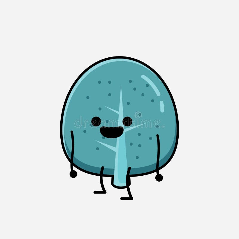 Cute Blue Tree Mascot Vector Character in Flat Design Style Stock ...