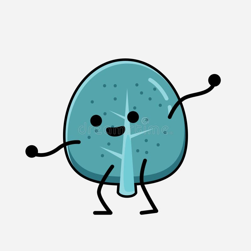 Cute Blue Tree Mascot Vector Character in Flat Design Style Stock ...