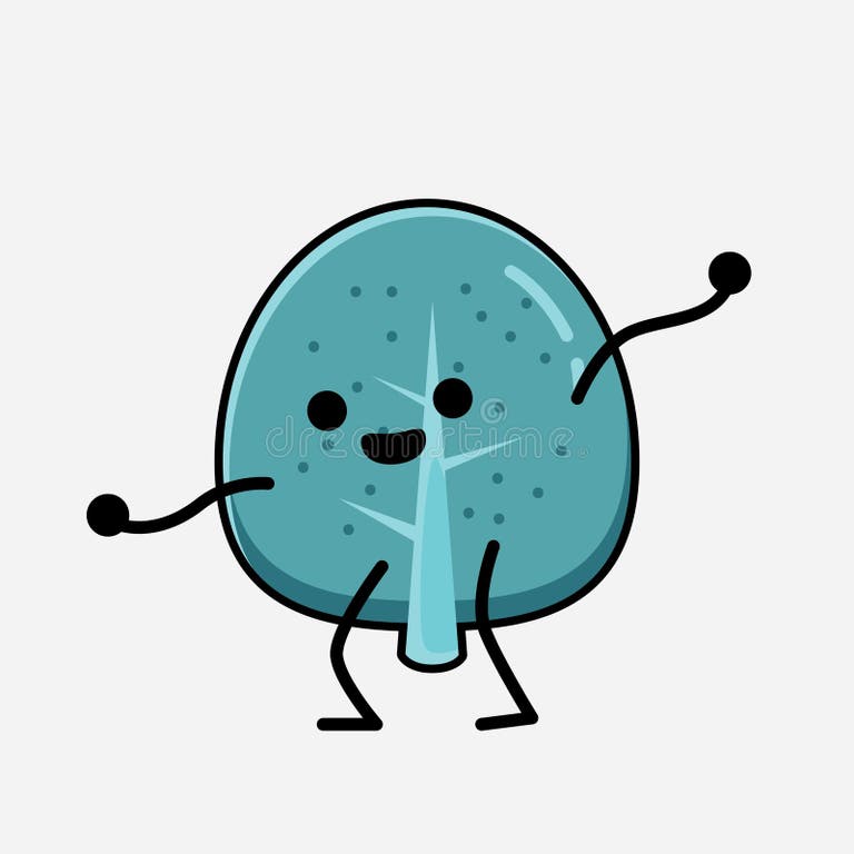 Cute Blue Tree Mascot Vector Character in Flat Design Style Stock ...