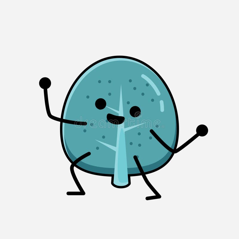 Cute Blue Tree Mascot Vector Character in Flat Design Style Stock ...