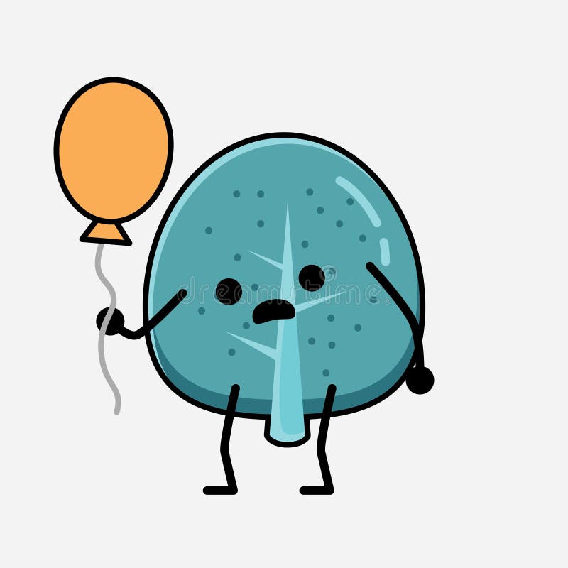 Cute Blue Tree Mascot Vector Character in Flat Design Style Stock ...