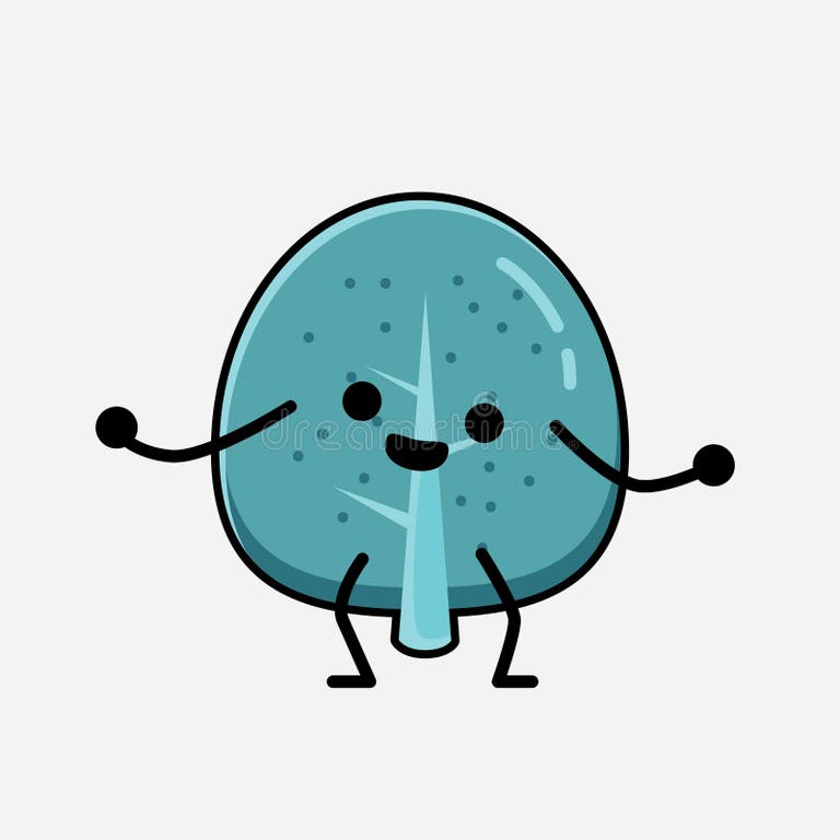Cute Blue Tree Mascot Vector Character in Flat Design Style Stock ...