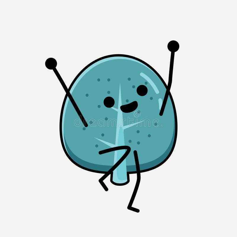 Cute Blue Tree Mascot Vector Character in Flat Design Style Stock ...