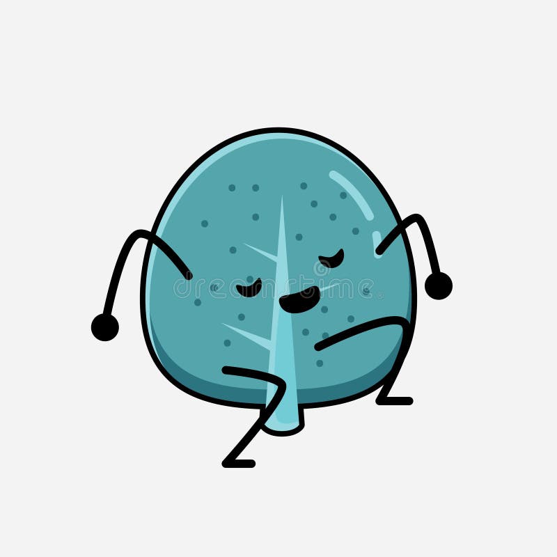 Cute Blue Tree Mascot Vector Character in Flat Design Style Stock ...