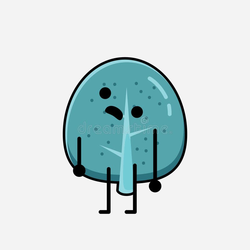 Cute Blue Tree Mascot Vector Character in Flat Design Style Stock ...