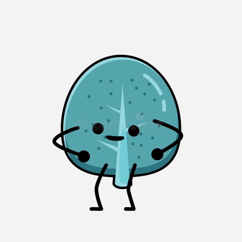 Cute Blue Tree Mascot Vector Character in Flat Design Style Stock ...