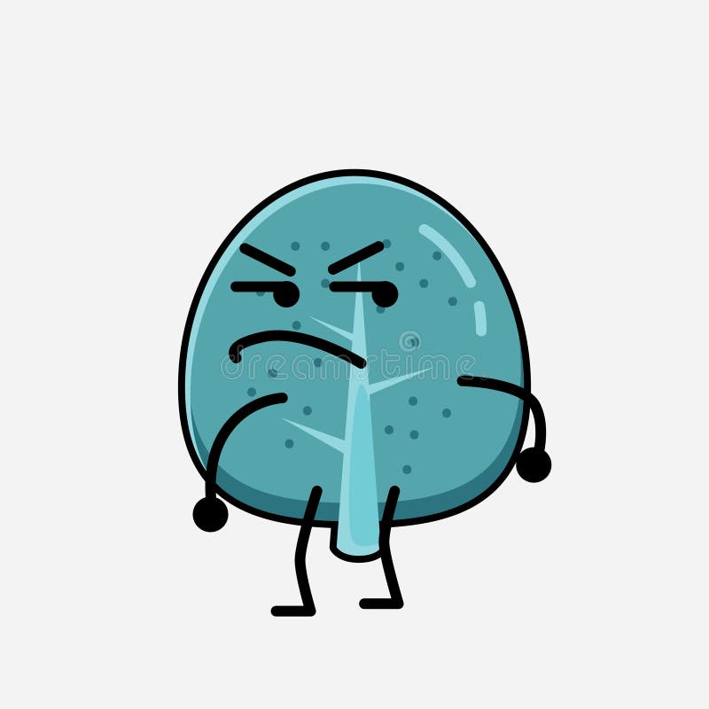 Cute Blue Tree Mascot Vector Character in Flat Design Style Stock ...