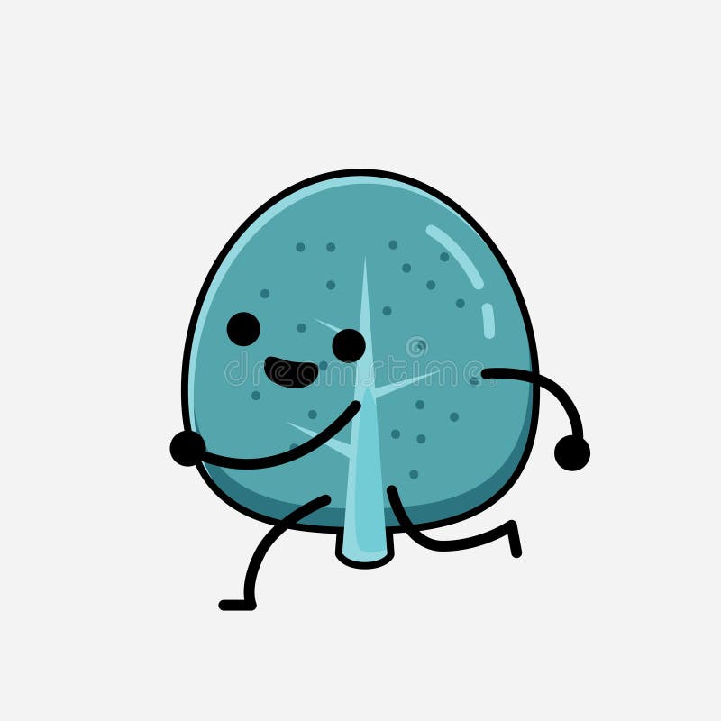 Cute Blue Tree Mascot Vector Character in Flat Design Style Stock ...
