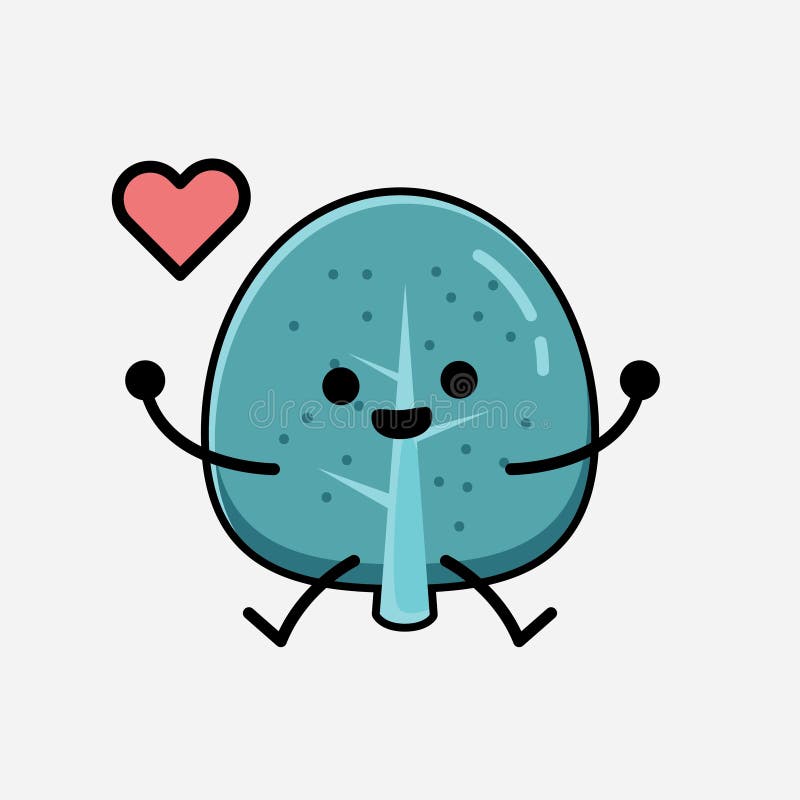 Cute Blue Tree Mascot Vector Character in Flat Design Style Stock ...