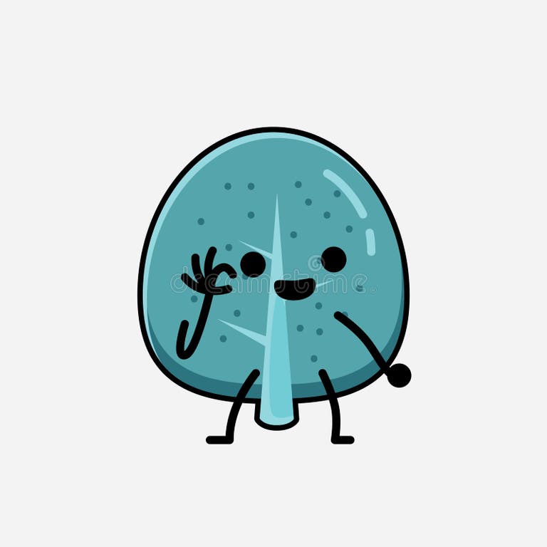 Cute Blue Tree Mascot Vector Character in Flat Design Style Stock ...