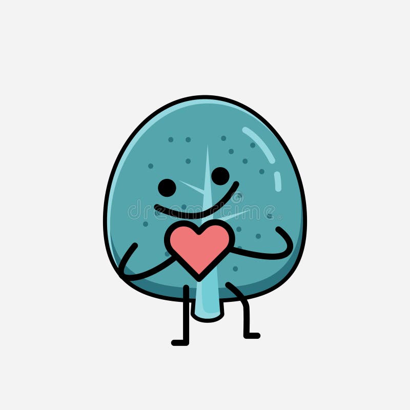 Cute Blue Tree Mascot Vector Character in Flat Design Style Stock ...