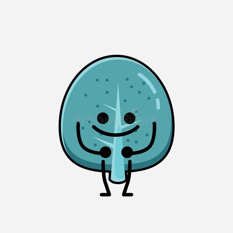 Cute Blue Tree Mascot Vector Character in Flat Design Style Stock ...