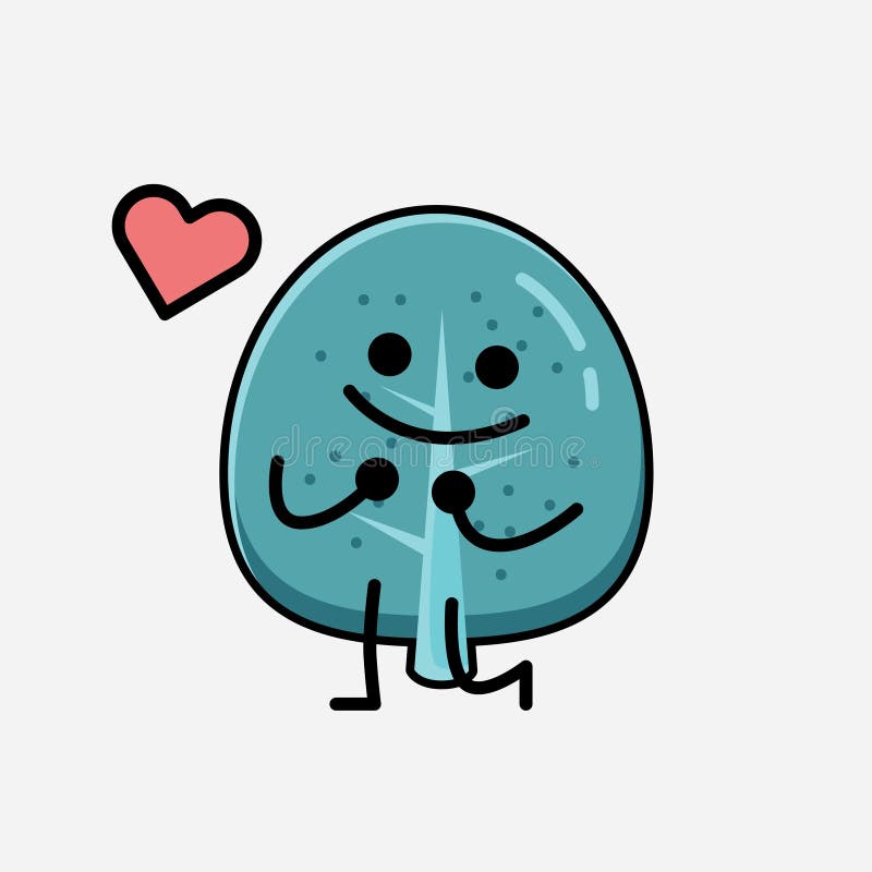 Cute Blue Tree Mascot Vector Character in Flat Design Style Stock ...