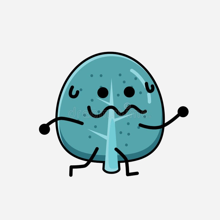 Cute Blue Tree Mascot Vector Character in Flat Design Style Stock ...