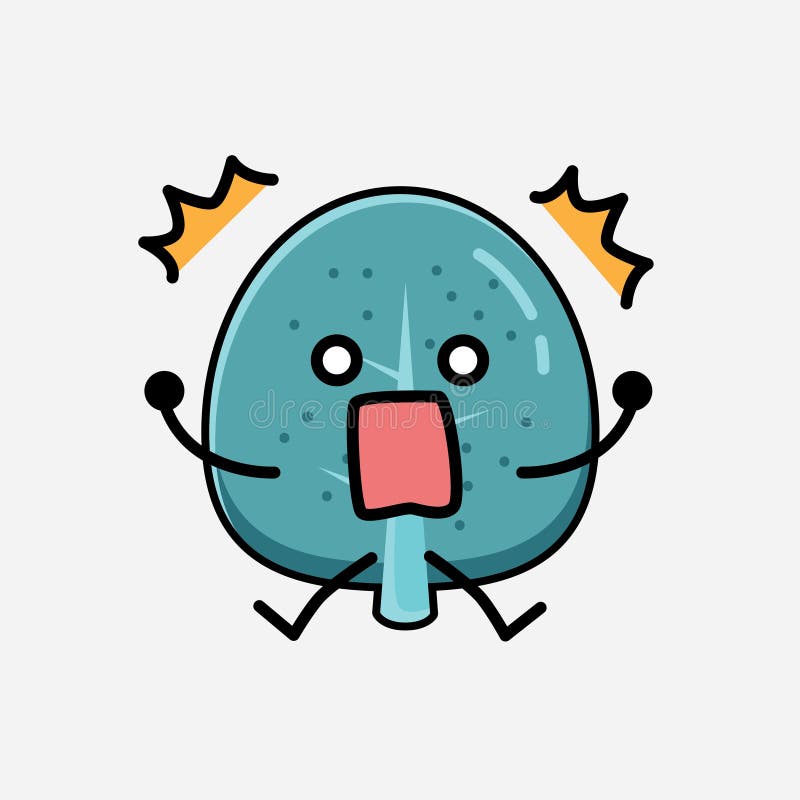 Cute Blue Tree Mascot Vector Character in Flat Design Style Stock ...