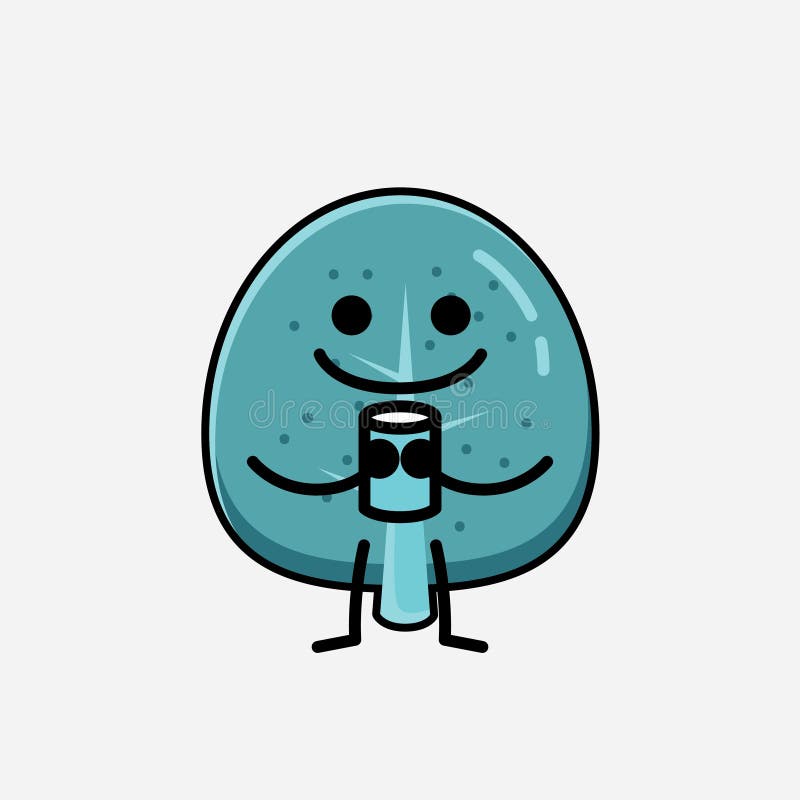 Cute Blue Tree Mascot Vector Character in Flat Design Style Stock ...