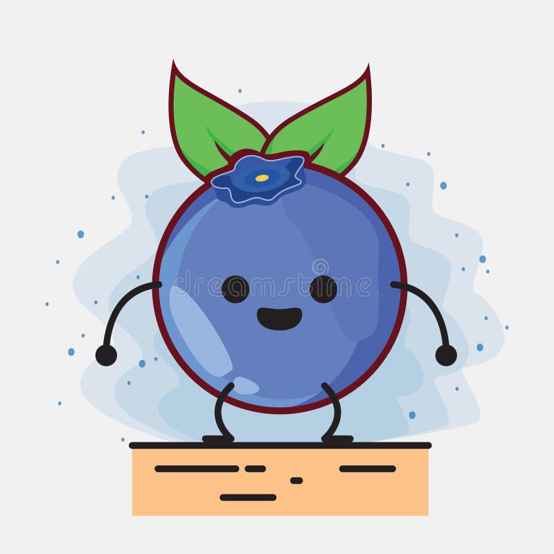 Cute Blueberry Vector Character Illustration Stock Vector ...