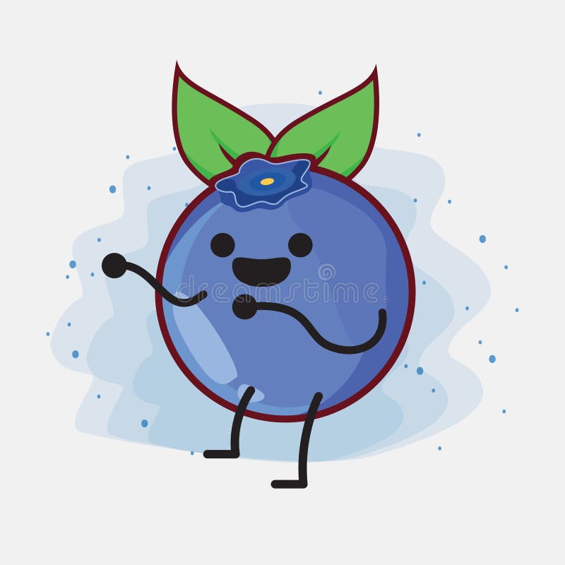 Cute Blueberry Vector Character Illustration Stock Vector ...