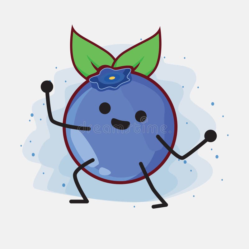 Cute Blueberry Vector Character Illustration Stock Vector ...