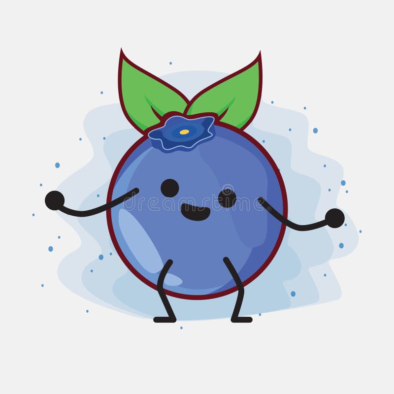 Cute Blueberry Vector Character Illustration Stock Vector ...