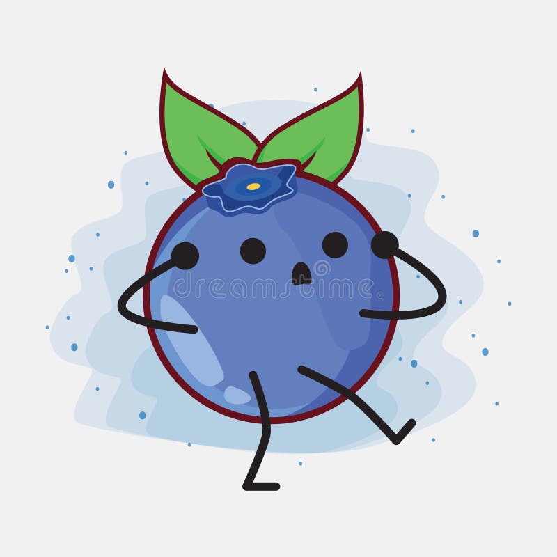Cute Blueberry Vector Character Illustration Stock Vector ...
