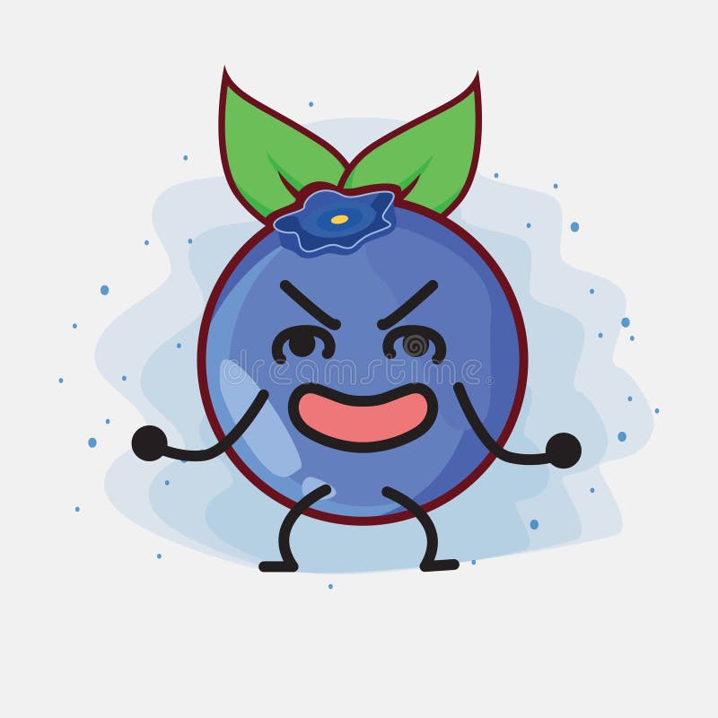 Cute Blueberry Vector Character Illustration Stock Vector ...