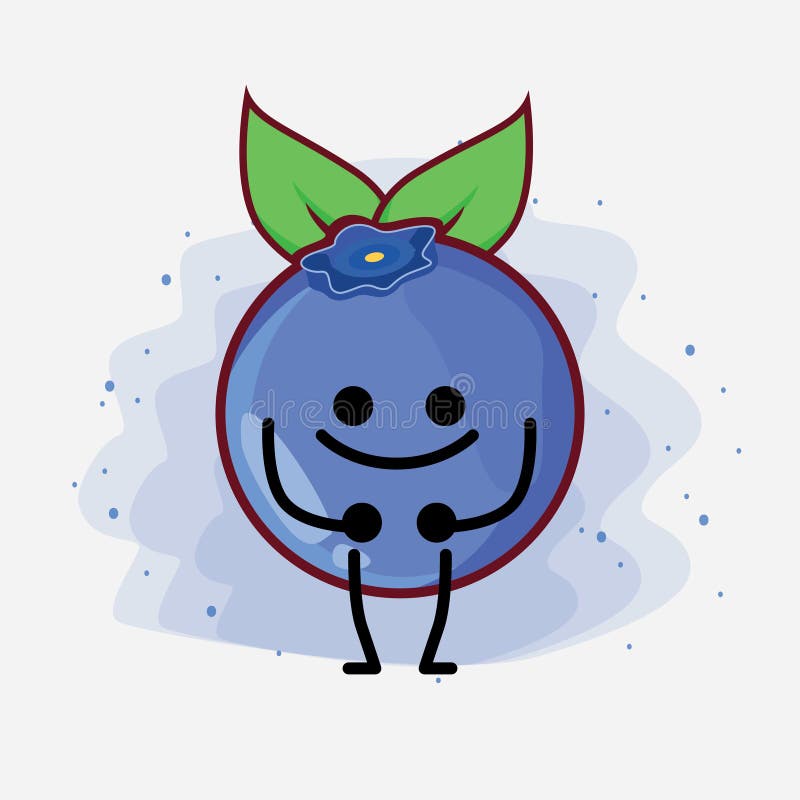 Cute Blueberry Vector Character Illustration Stock Illustration ...