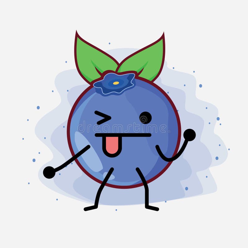 Cute Blueberry Vector Character Illustration Stock Vector ...