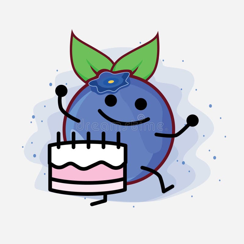 Cute Blueberry Vector Character Illustration Stock Vector ...