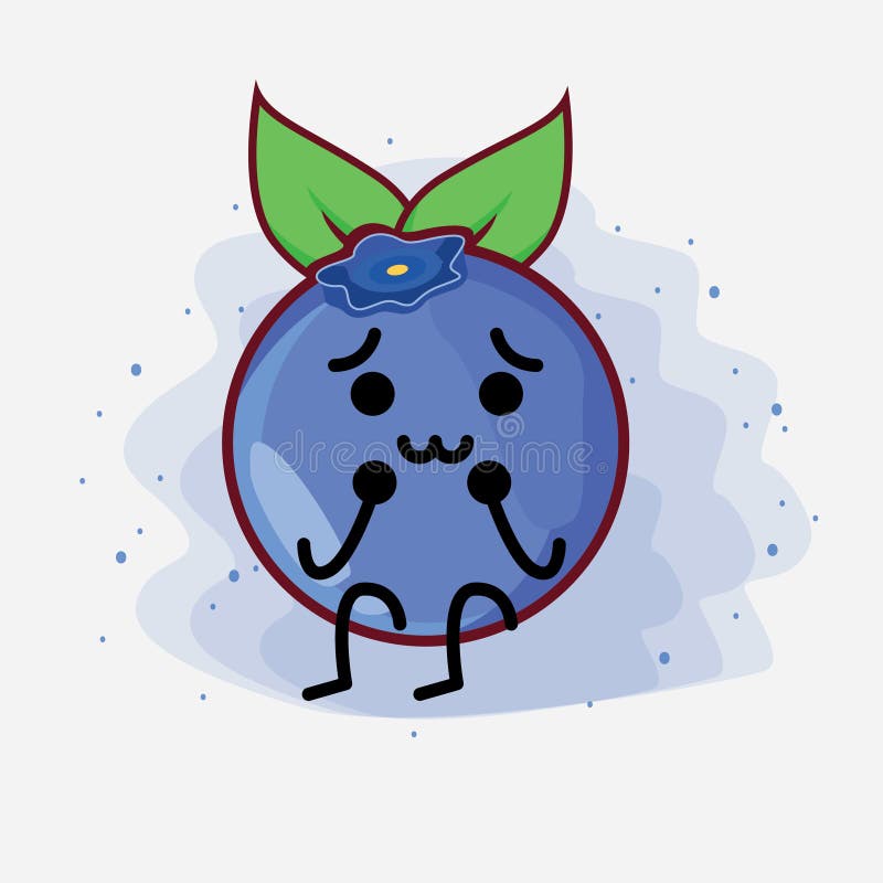 Cute Blueberry Vector Character Illustration Stock Vector ...