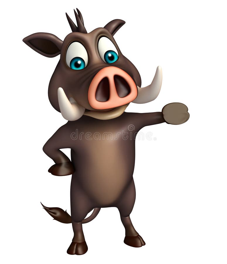 Cute Boar Funny Cartoon Character Stock Illustration - Illustration of ...