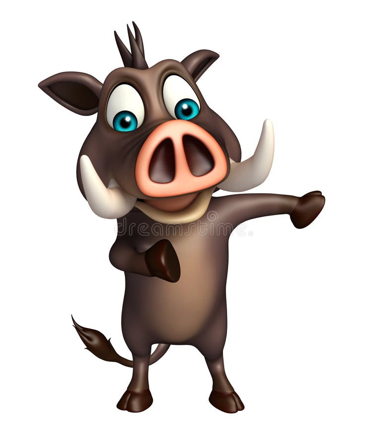 Cute Boar Funny Cartoon Character Stock Illustration - Illustration of ...
