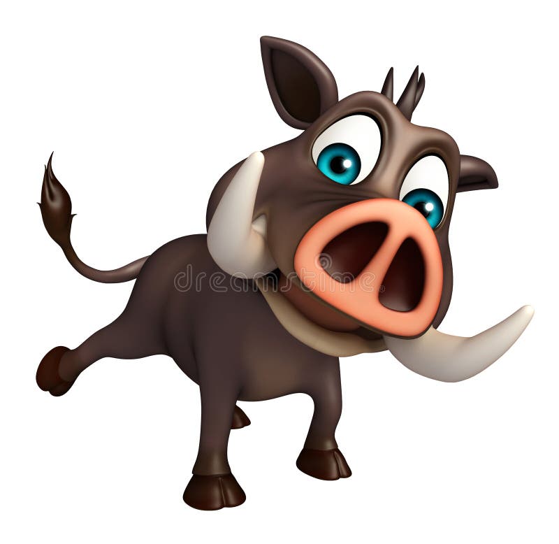 Cute Boar Funny Cartoon Character Stock Illustration - Illustration of ...