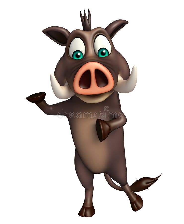 Cute Boar Funny Cartoon Character Stock Illustration - Illustration of ...