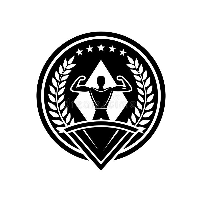Cute Bodybuilder Logo Vector Illustration. Stock Vector - Illustration ...