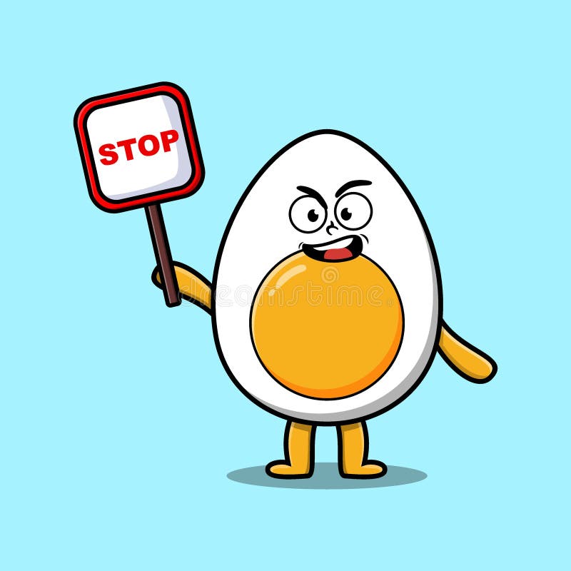 Cute Cartoon Boiled Egg Character in Flat Style Stock Vector ... Cute Cartoon Boiled Egg Character in Flat Style Stock Vector ...