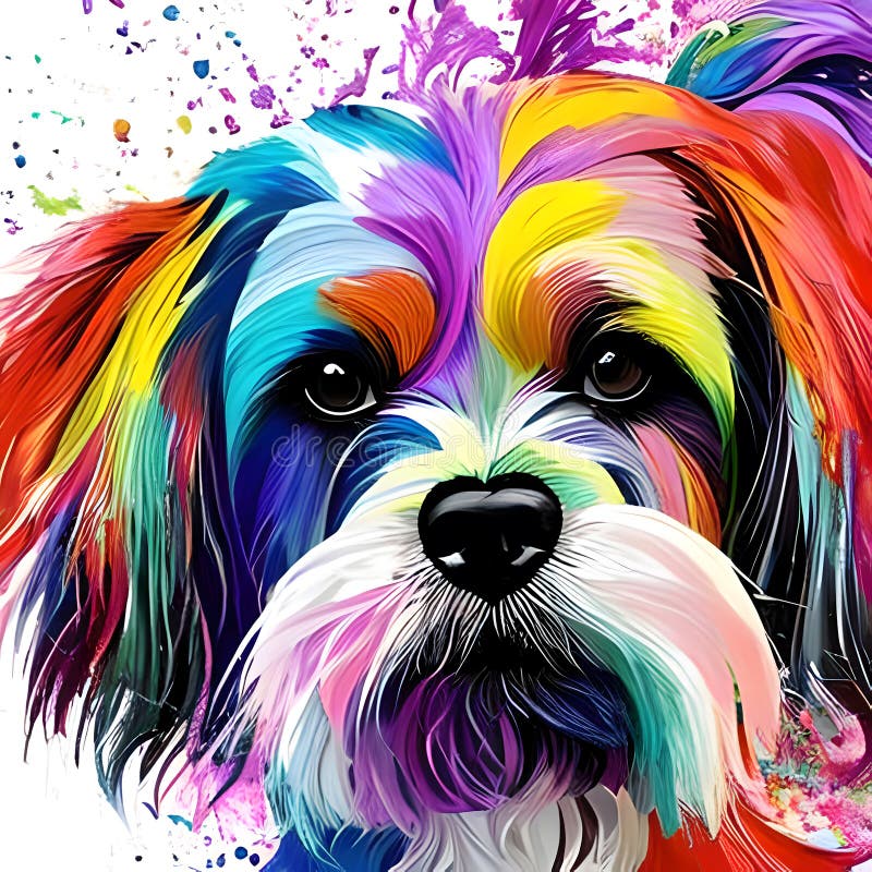 Cute Bolognese Dog of Different Colors Stock Illustration ...