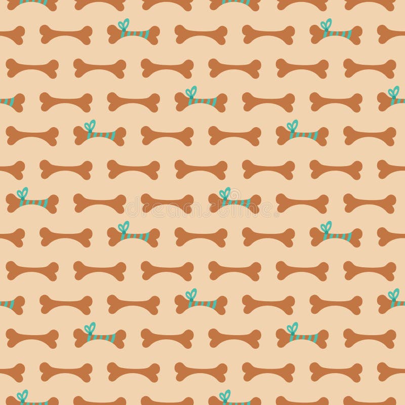 Cute Bone Icon Collection Seamless Pattern Background Stock Vector ...