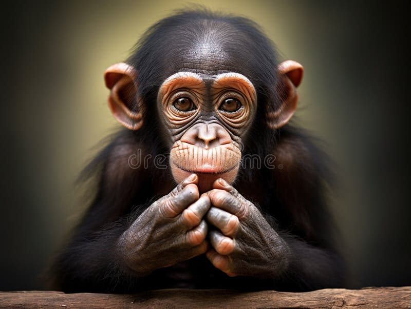 Cute Bonobo monkey stock illustration. Illustration of monkey - 293695633