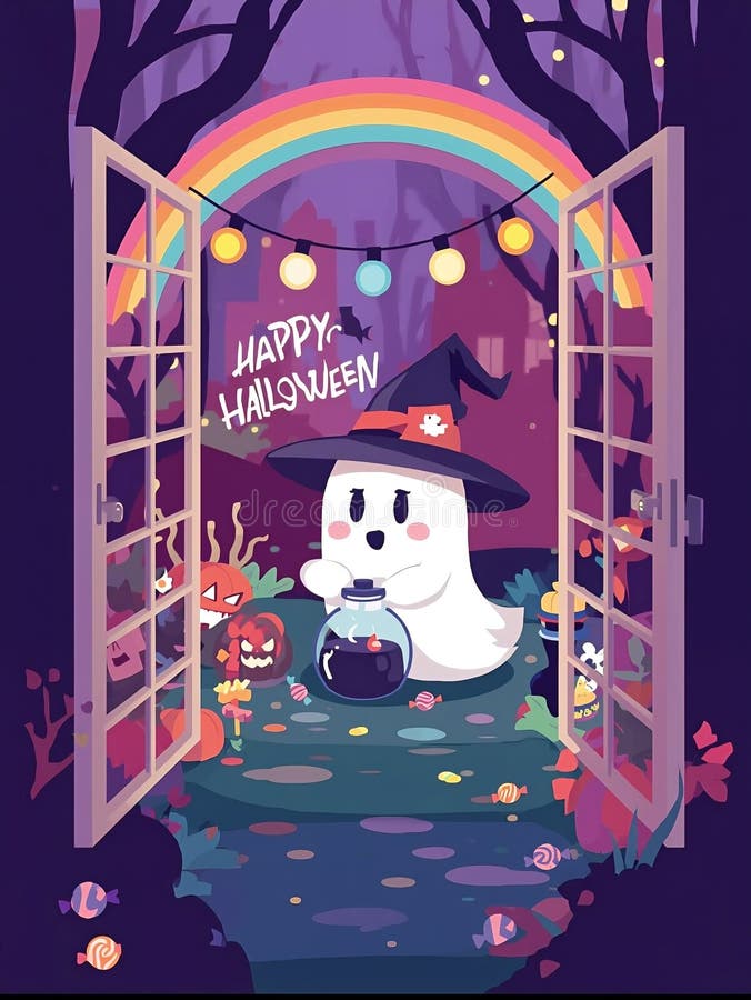 Witch Boo Halloween Background Stock Illustrations – 5,469 Witch Boo ...
