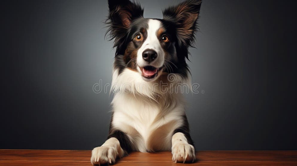 Cute Border Collie Begging with Paws Stock Illustration - Illustration ...