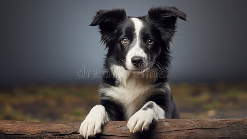 Cute Border Collie Begging with Paws Stock Illustration - Illustration ...