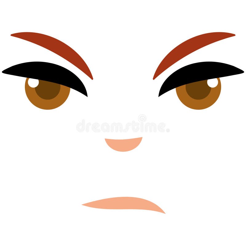 Cute Borderless Angry Facial Expression Vector Stock Vector ...