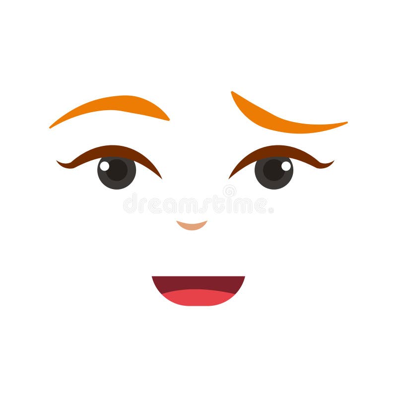 Cute Borderless Happy Facial Expression Vector Stock Vector ...