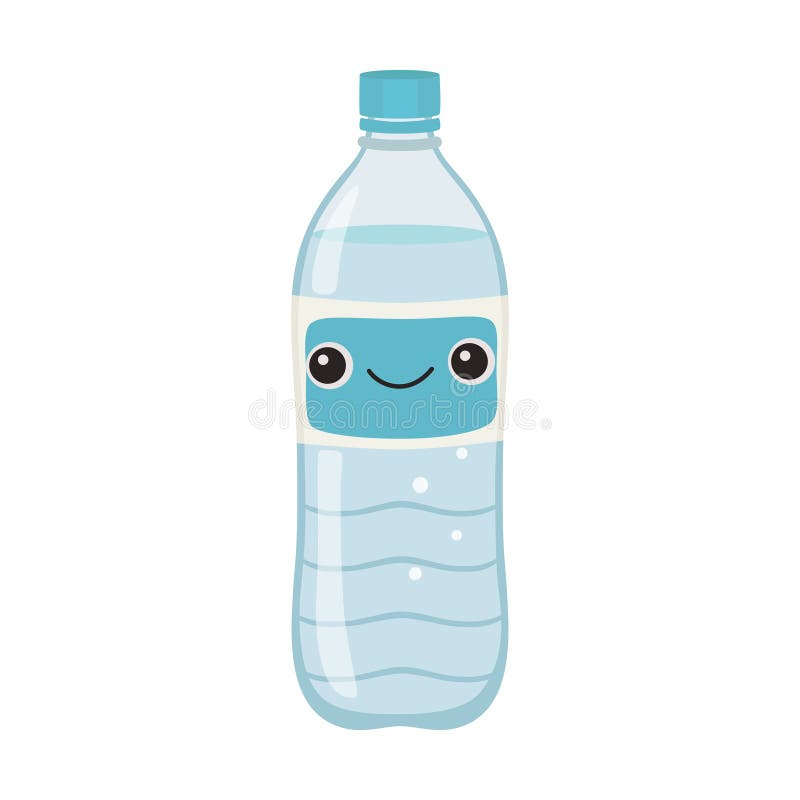 Cute Bottle with Smiling Face Stock Vector - Illustration of container ...