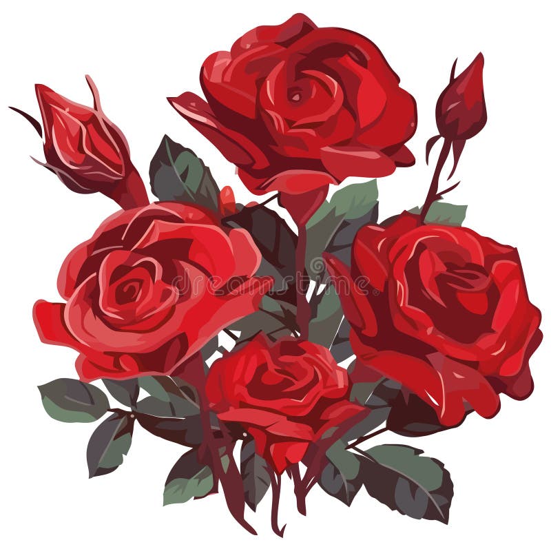 Cute bouquet of roses stock vector. Illustration of beauty - 276016431